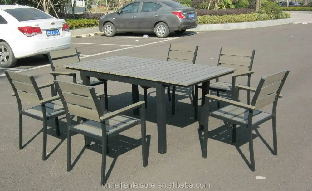 Aluminum Frame Funiture Extendable Coffee Dining Table For Garden And ...