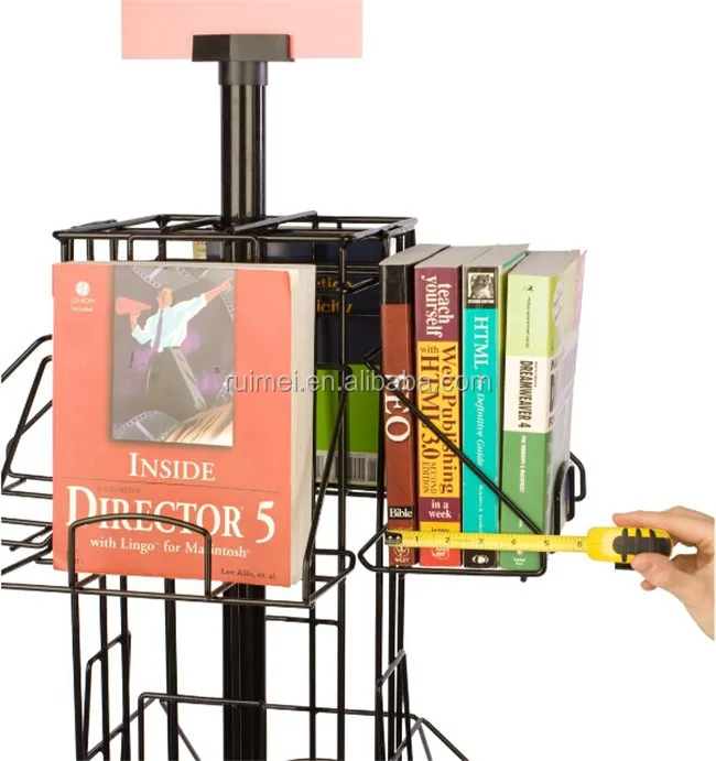 4-tier Metal Rotating Comic Book Display Rack - Buy Comic Book Display ...