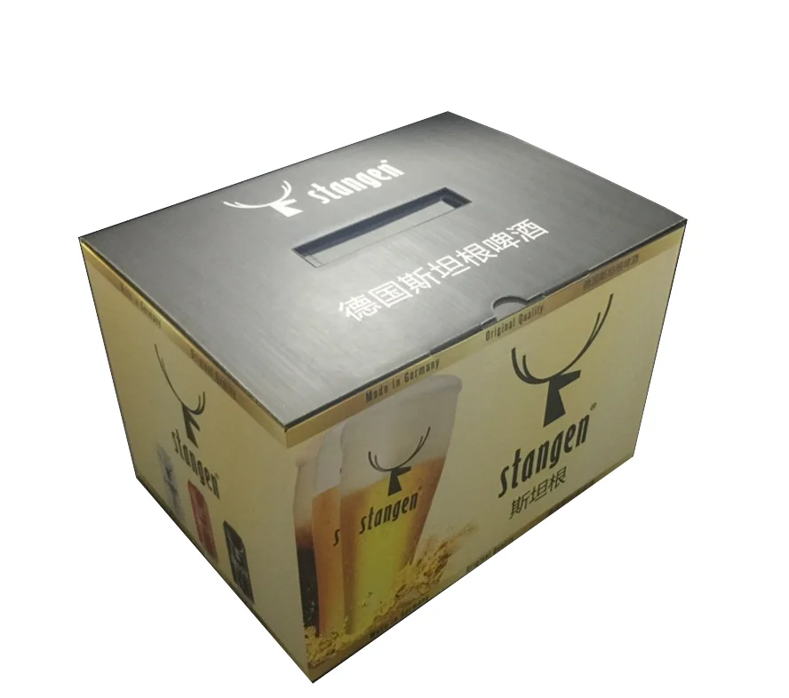 Custom Printing Cardboard 24 Bottle Beer Box With Handle - Buy ...
