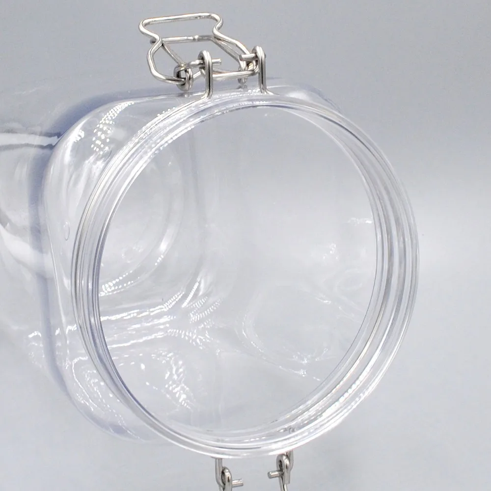 Clear PET Square Wire Bale Jars with Hinged Lids - 60ml to 2000ml