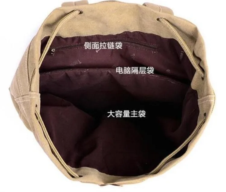 Durable Washing Thick Round Bottom Canvas Backpack Bag,Canvas ...