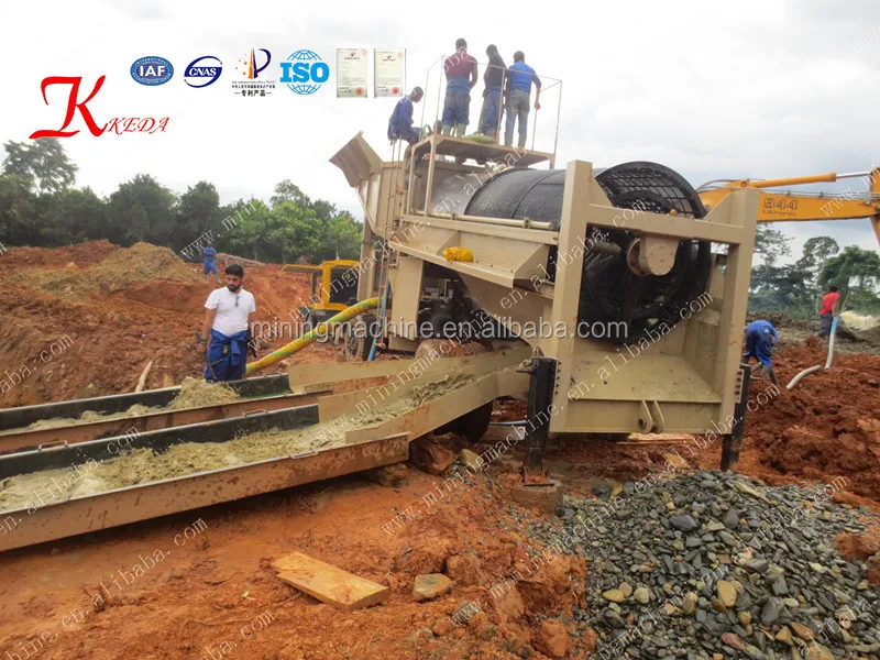 Keda Trash Chute Door Gold Diamond Mining Trommel With Vibrating Chute ...