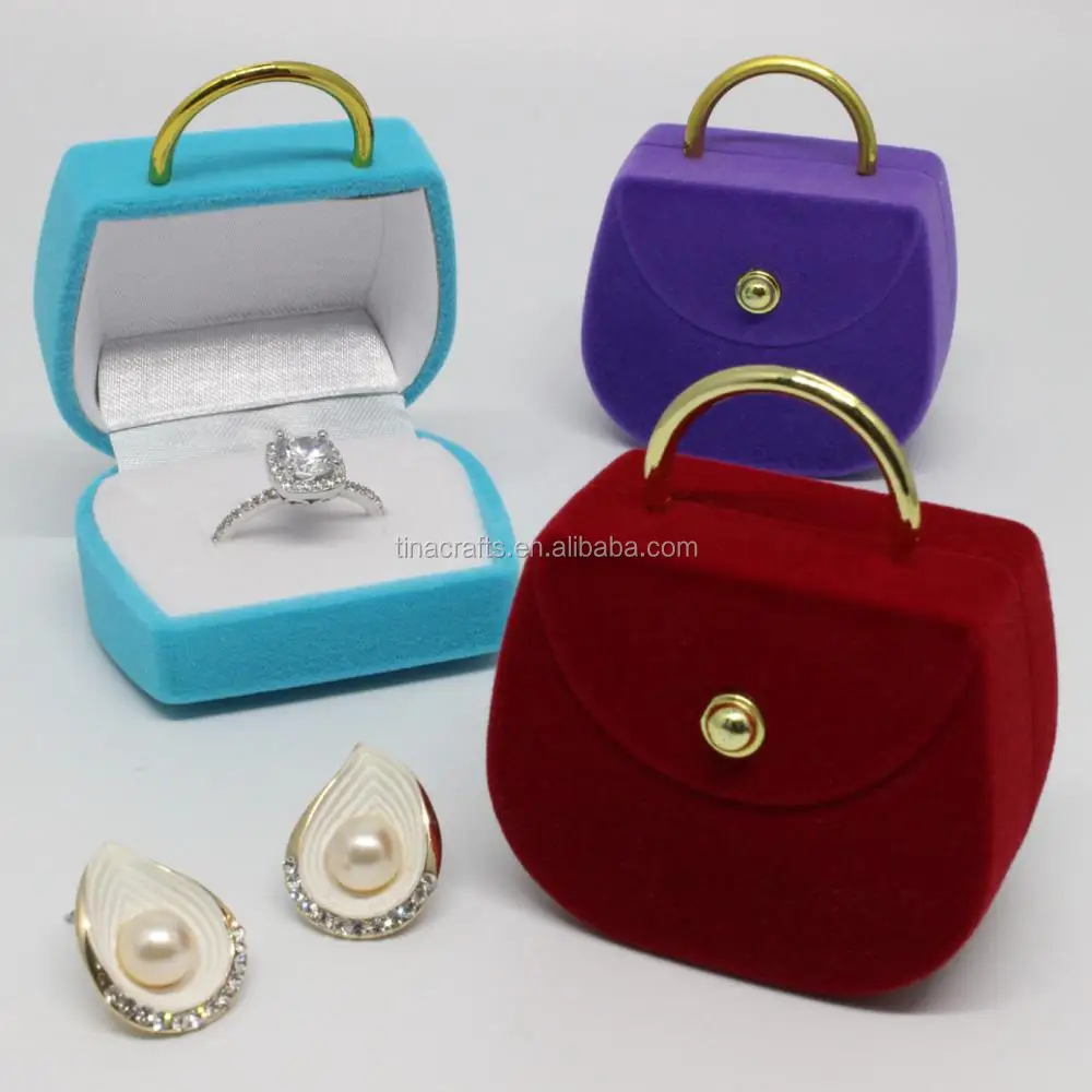 Velvet Handbag Shaped Jewelry Box - Customizable & Recyclable