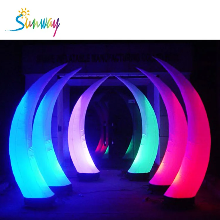 Advertising Led Lighted Inflatable Pillar Ivory Tusk Column Balloon For ...
