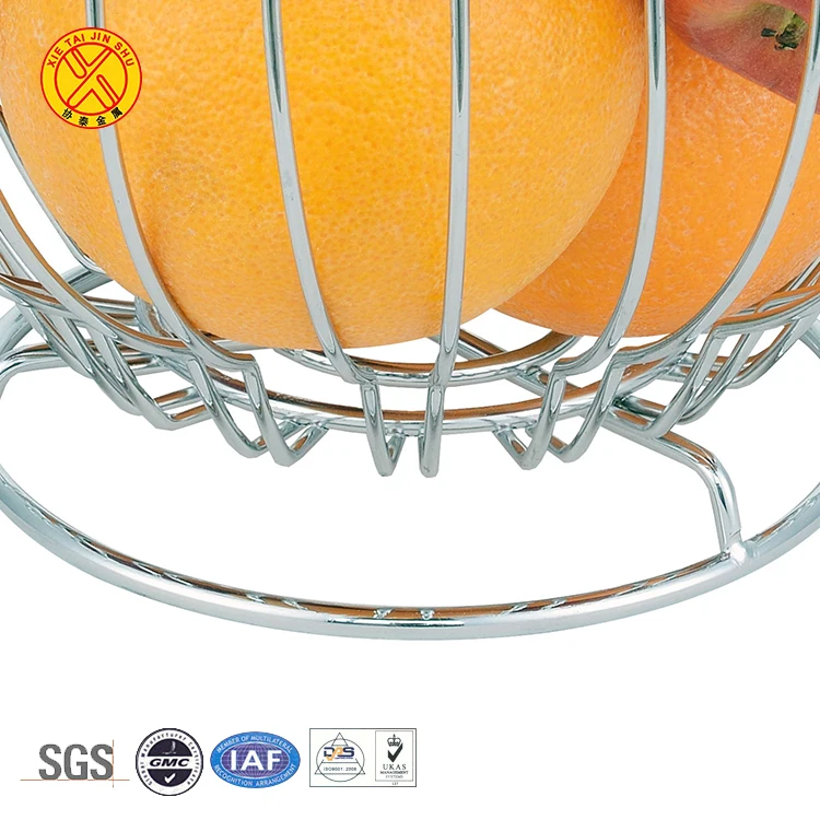 Modern Stainless Steel Chromium-plated Cradle Handheld Wire Mesh Fruit ...