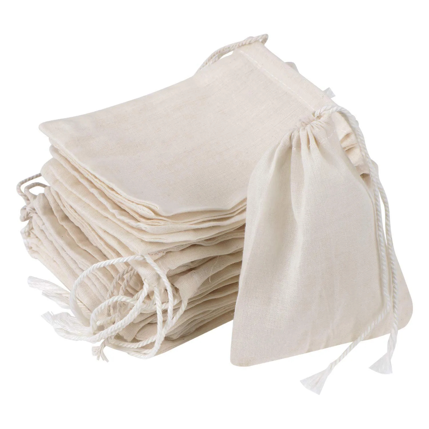 Eco-friendly Custom Canvas Cotton Drawstring Pouch Bags