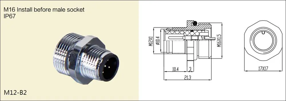 Metal Locking System Straight And Angled M12 Waterproof Connector - Buy ...