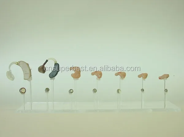 Professional Hearing Aid Tool Acrylic Ear Display Stand With Four Ear ...