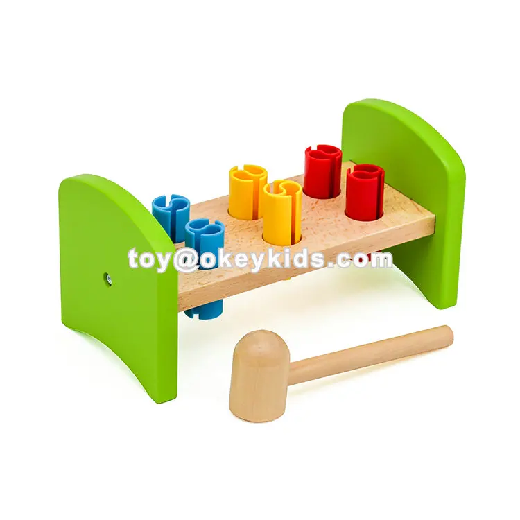 Colourful Knocking Table - Fun Wooden Pounding Bench Toy