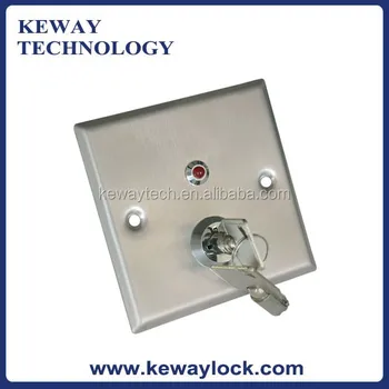 Stainless Steel Key Reset Panic Button With Led,Door Open Button With 2 ...