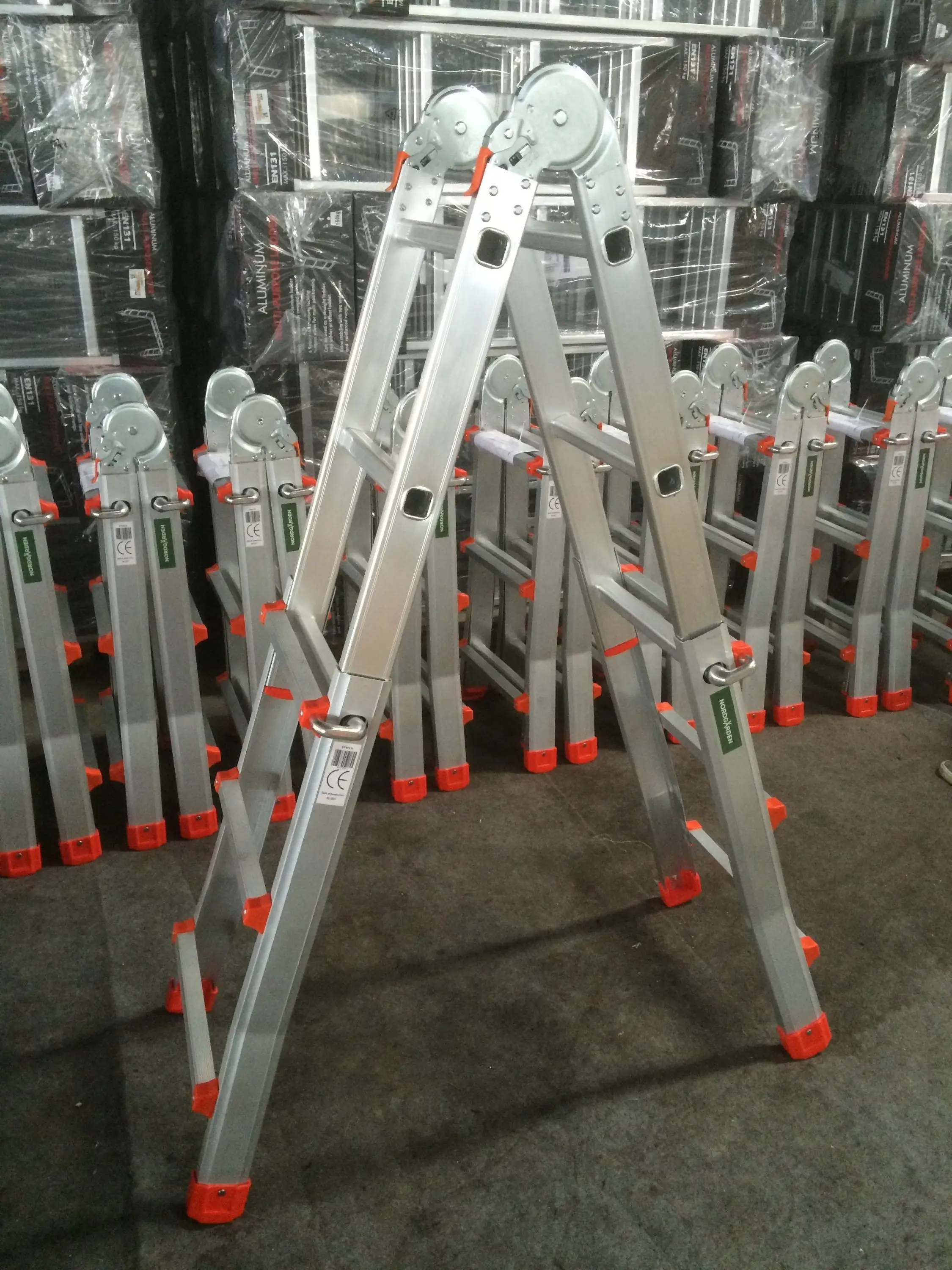 Folding Ladder - Heavy Duty 16 Feet Tall Industrial Ladder