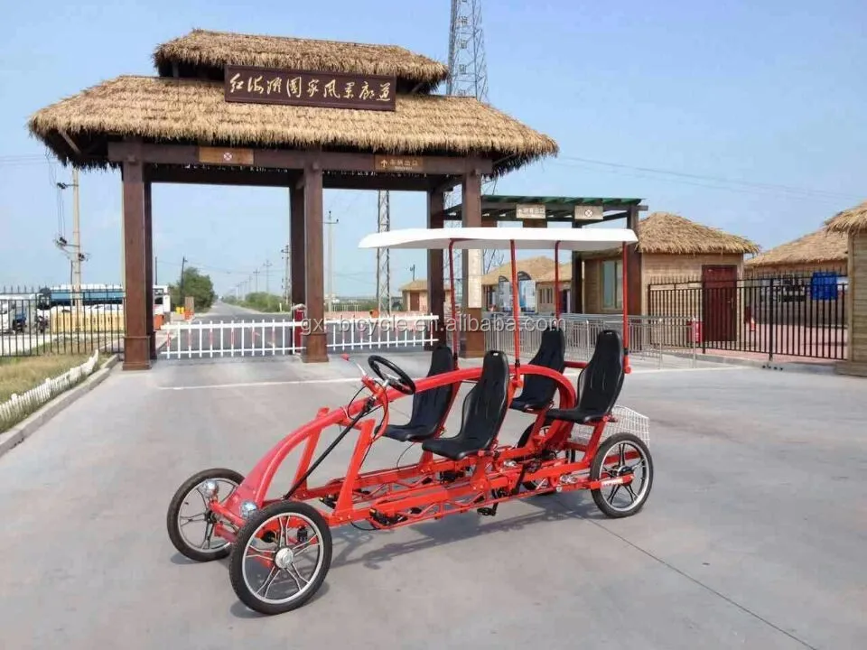 Four Wheels Pedal Car - Buy White Four People Surrey Bike,Four Person ...