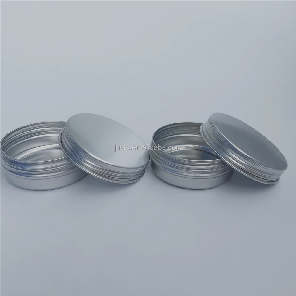 2 Ounce 60ml Silver Round Aluminum Jar for Cosmetic Storage
