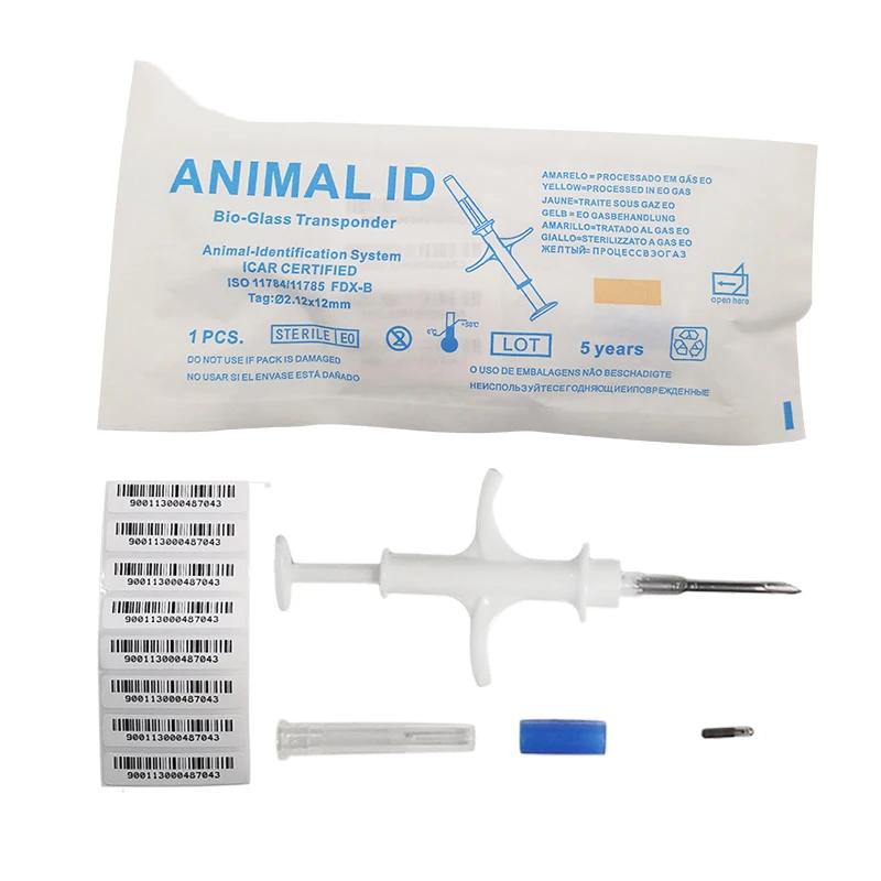 2.12x12 Mm Fdx-b Icar 15 Digital Number Rfid Animal Microchip Implant ...