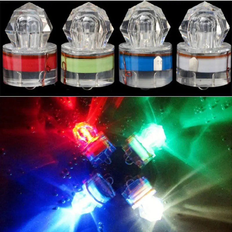LED Fishing Lure Deep Drop Underwater Diamond Flash Fishing Light Squid ...