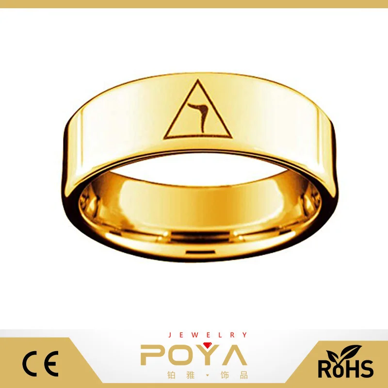 Poya Jewelry-anillo De Color Dorado Con El Símbolo De Mason,Anillo De ...