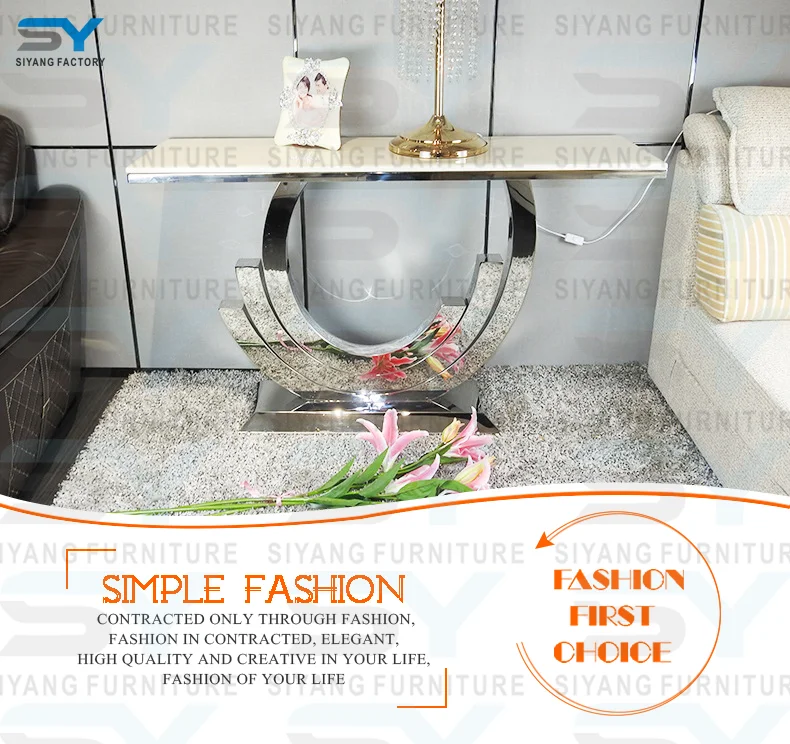 Foshan Furniture Stainless Steel Chinese Console Table Wrought Iron ...