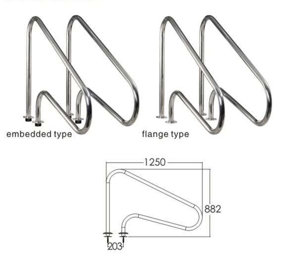 ARG Modern Stainless Steel 304/316 Flange Swimming Pool Handrail(id ...
