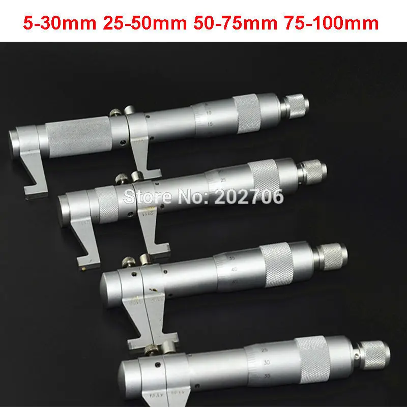 Inside Micrometer Set 25-200mm - 7pcs Internal Measuring Tool with 0 ...