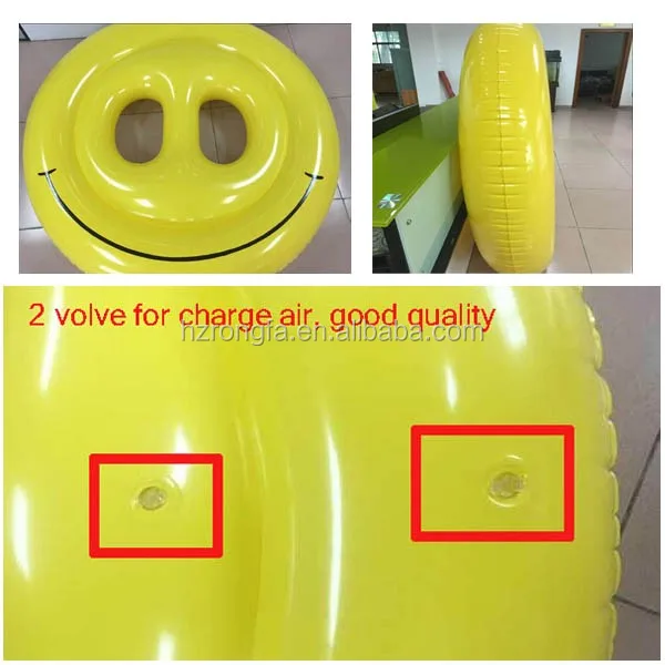 Eco-friendly Pvc 0.3 Mm 160 Cm Inflatable Smiley Face Pool Float With ...
