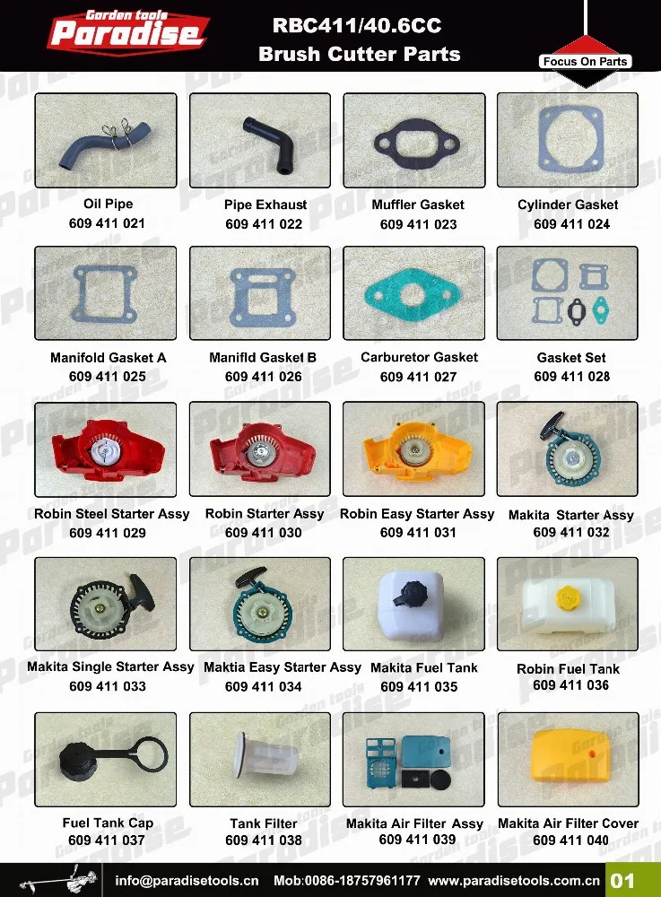 40.2cc Rbc Nb411 Brush Cutter Robin Trimmers Starter - Buy Robin Nb411 ...