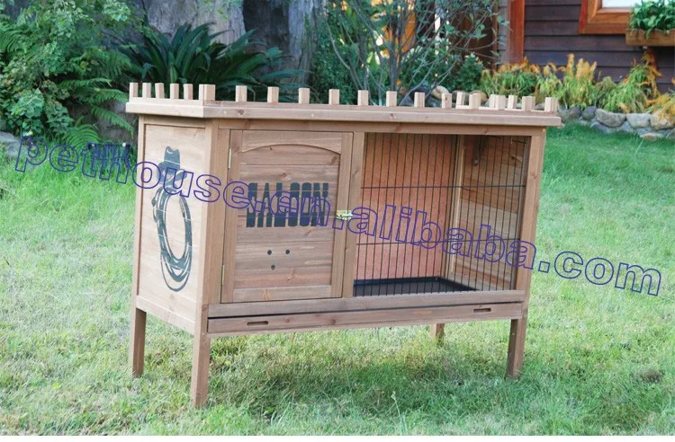 Durable Large Wooden Rabbit Cage - Waterproof & Sustainable