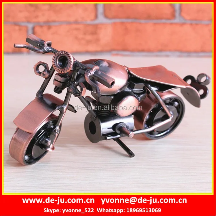 Decorative Metal 3d Model Antique Brass Custom Diecast Model Motorcycle ...