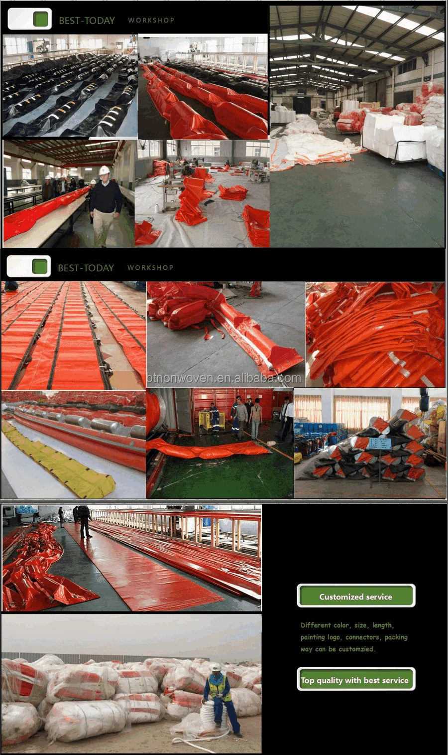 Freeboard 6" Draft 12" Oil Spill Containment Boom For Shoreline And ...