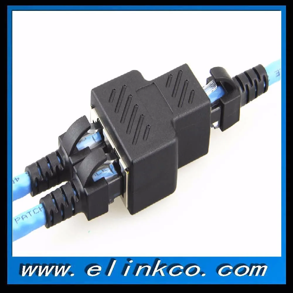 1 To 2 Ways Rj-45 Interface Splitter Ethernet Cable Socket Adapter 8p8c ...