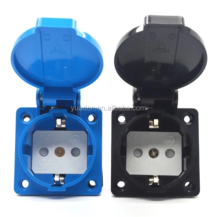 Eu 2 Outlet Waterproof 2 Gang Electrical Outlet Schuko Waterproof ...