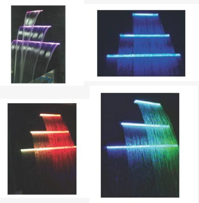 Colorful Water Descent Waterfall with LED Strip for Pool