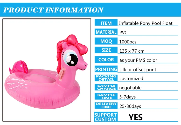 Pink Big Pony Ride-on Float Giant Inflatable Pool Float Pink Big Pony ...