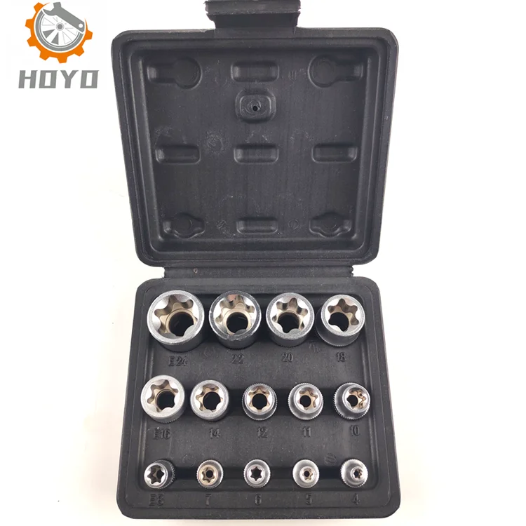 Small Socket Set Chrome Vanadium 14pcs 1/2" 3/8" 1/4" Dr Tool Set E ...