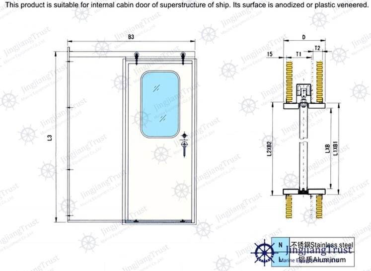 Marine Hydraulic Watertight Sliding Door - Buy Marine Watertight Door ...