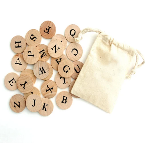 Wooden Alphabet Coins Learning Toy,Educational Waldorf Montessori Game ...