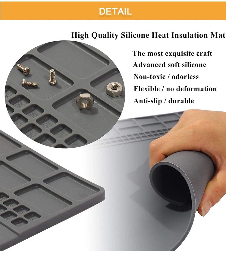 40* 30cm Esd Rubber Insulation Repair Magnetic Silicone Mat For Bga ...