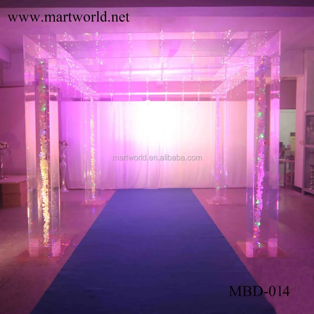 Large Acrylic Led Light Wedding Mandaps Led Stage Elegant Backdrop For ...