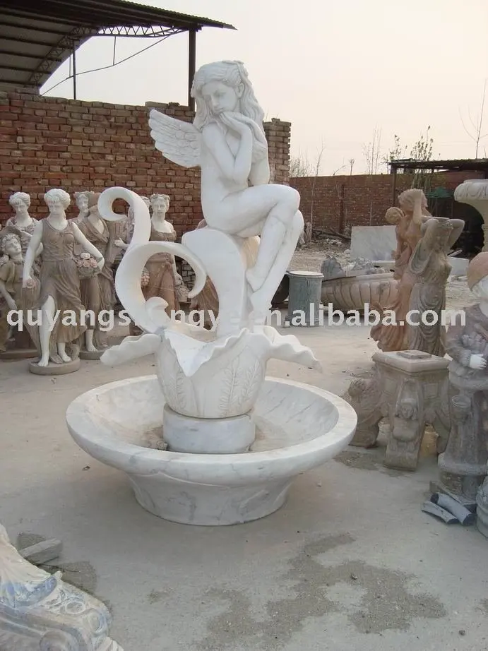 Outdoor Decorative Pink Marble Mermaid Fountain - Buy Mermaid Fountain ...