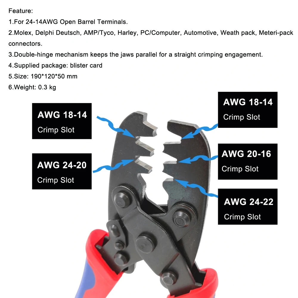 Compact Structure Manual Crimping Tool Lx-124a 24-14awg Open Barrel Terminals Crimper - Buy Open ...