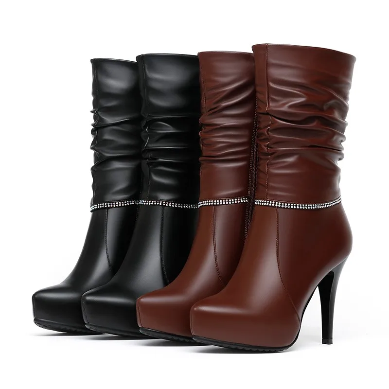 Universe E321 Fashion Women Shoes Thin Heel High Heel Platform Half ...