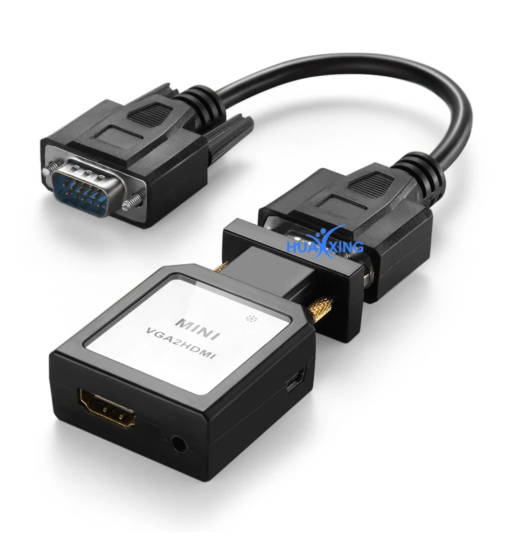 1080p Mini Vga To Hdmi Converter Vga2hdmi Adapter For Pc Laptop Dvd To ...