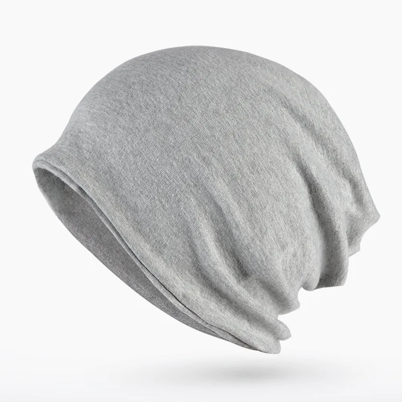 Plain Grey Solid Color Soft Knit Cycling Beanie - Unisex