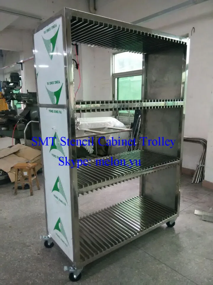 3 Layer Stainless Steel Smt Stencil Cabinet Trolley - Buy Smt Stencil ...
