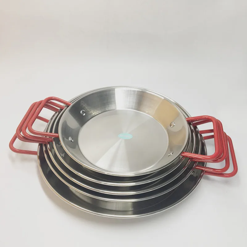 High Quality Cookware Set Stainless Steel Flat Pan With Red Double ...
