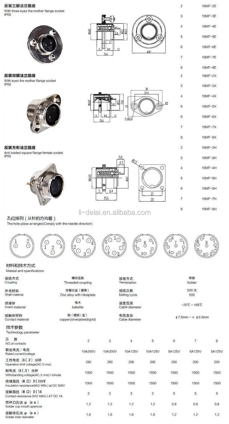 Gx16 Aviation Plug Male Female Panel Power Chassis Metal Connector 16mm ...