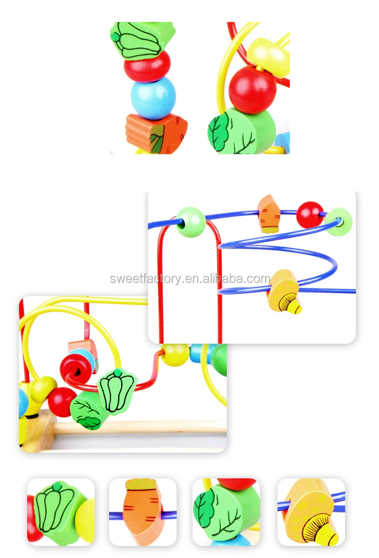 Intelligence Wood Stringing Beads Pull String Toy,Big Wooden String ...