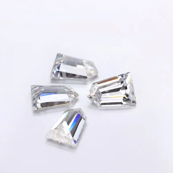 Loose Gemstone White Color Taper Bullet Cut Synthetic Moissanite For ...