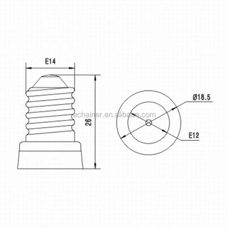 E14 To E12 Base Led Light Bulb Lamp Adapter Holder Extend Socket ...