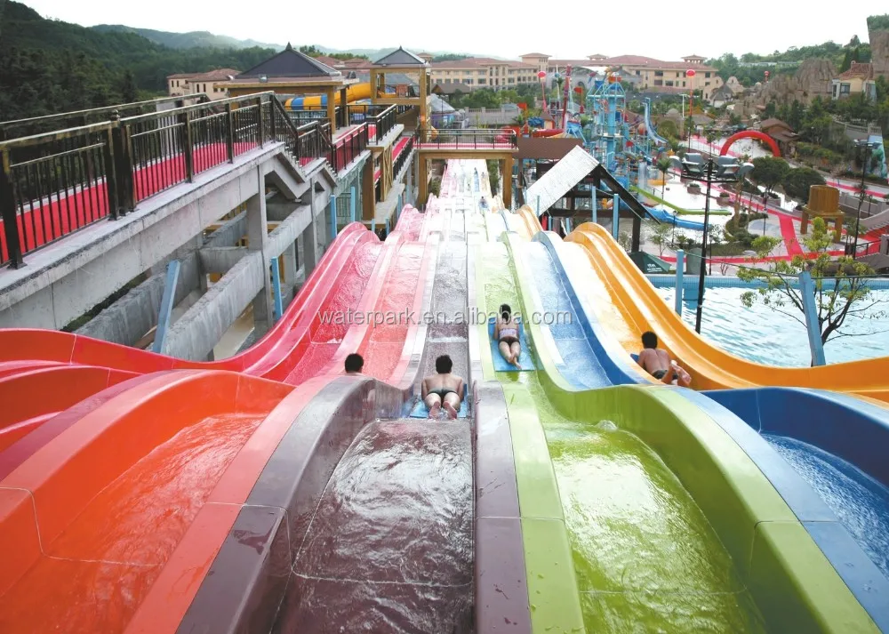 High Quality Amusement Park Long Pool Slides Fiberglass