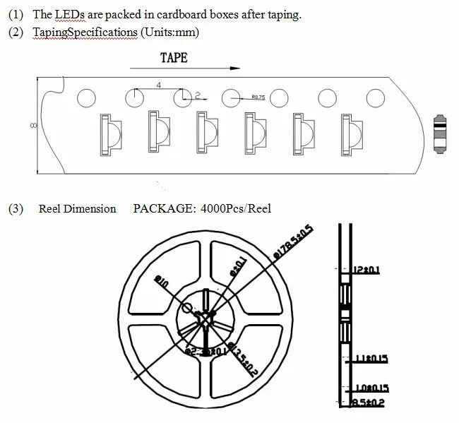 Ktrlight 1204 Smd Led Rgb 0.2w 1204 Side View Led Light Chip Diode Led ...